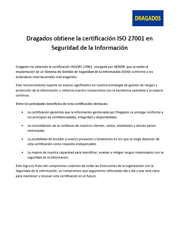 Dragados. Sala de Prensa